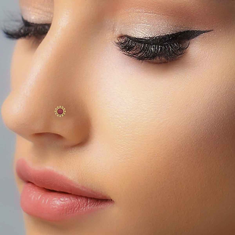 Buy Ayeleen Gold Nose Pin Online Buy Nosering Online Buy Gold Nosering Online in India